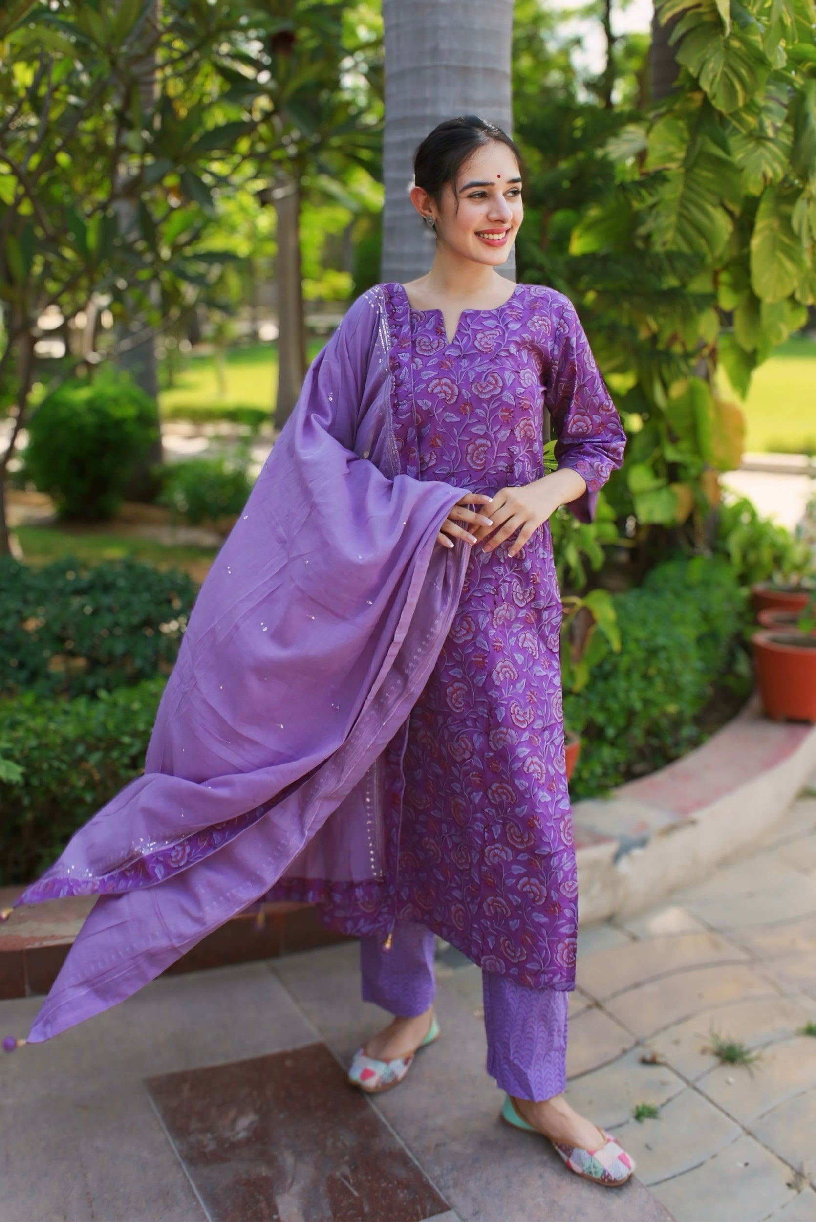 Dark Purple Cotton Suit Set – DIMPLE DESIGN STUDIO