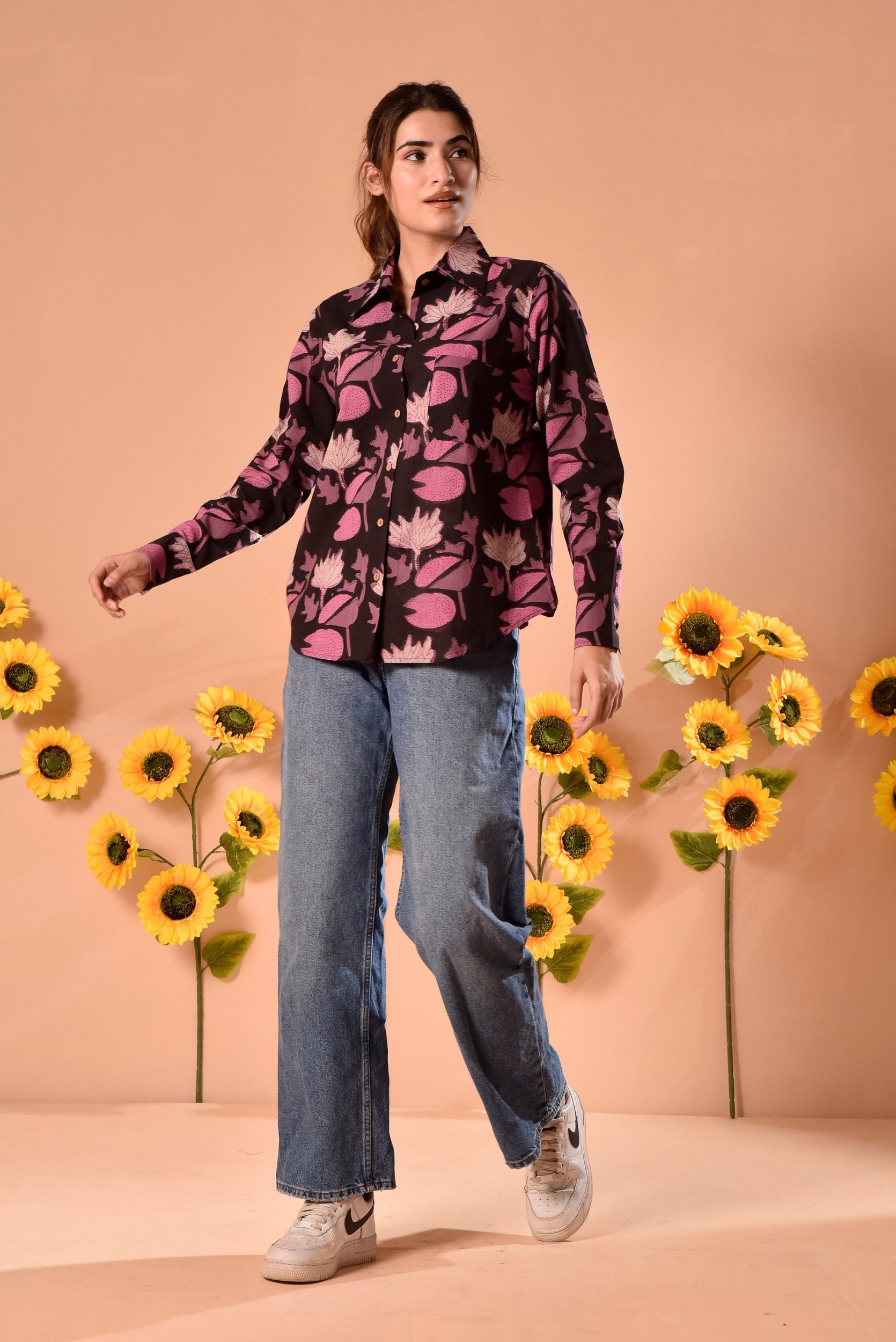 Hailey Purple Cotton Shirt – DIMPLE DESIGN STUDIO