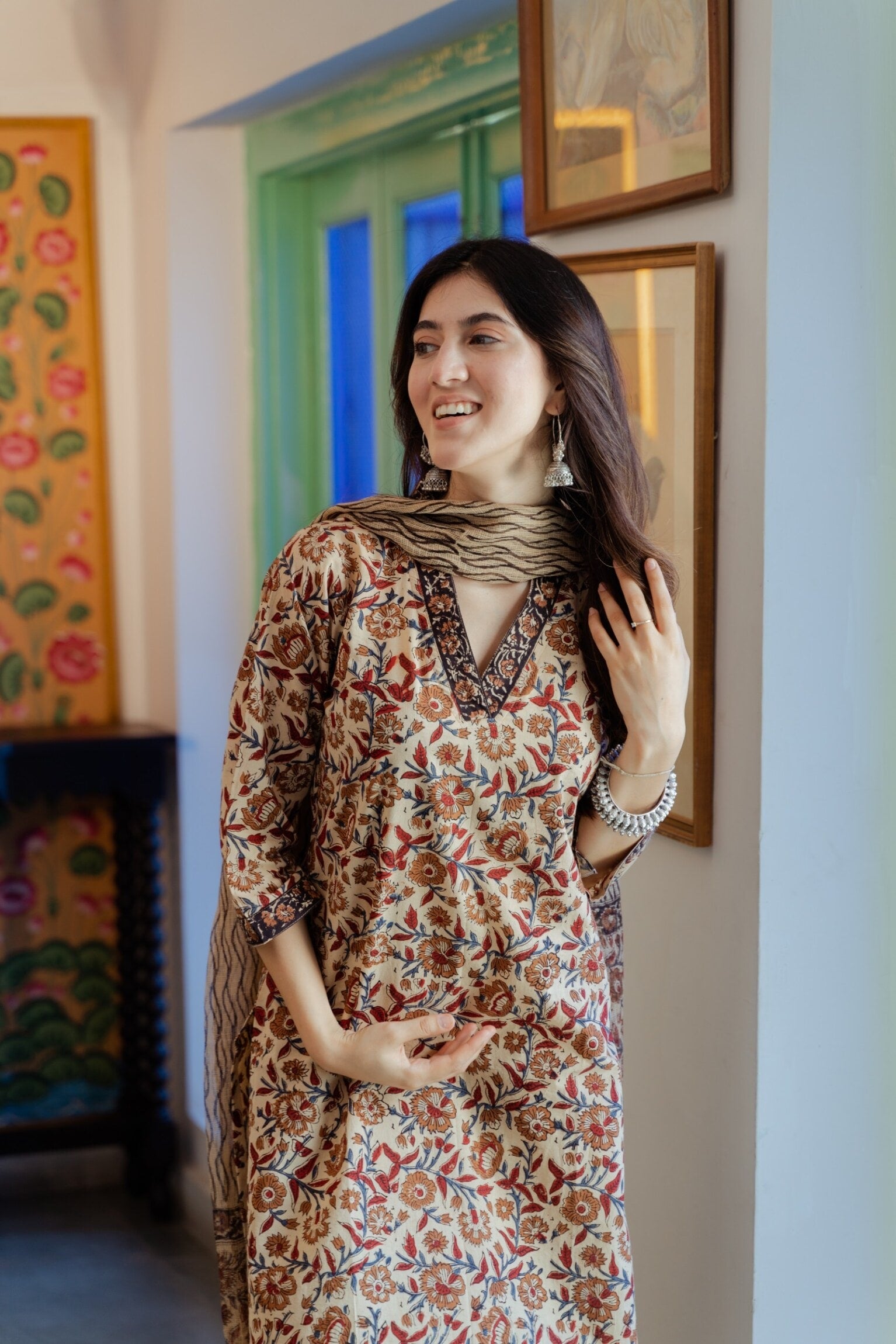 Sudha Kalamkari suit set – DIMPLE DESIGN STUDIO