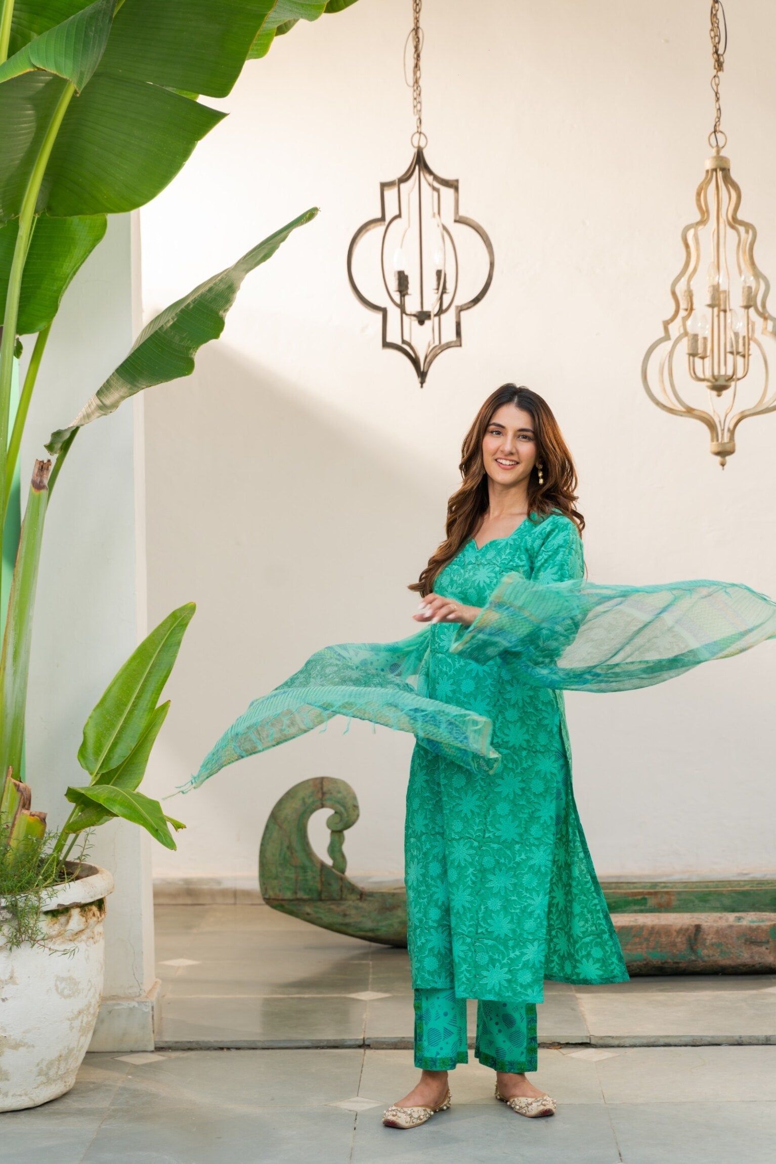 Mint Green Cotton Straight Suit – DIMPLE DESIGN STUDIO