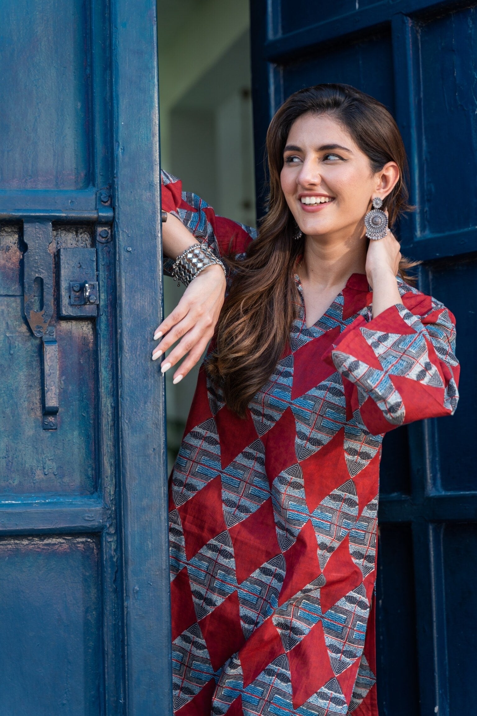 Red Diamond co-ord set – DIMPLE DESIGN STUDIO