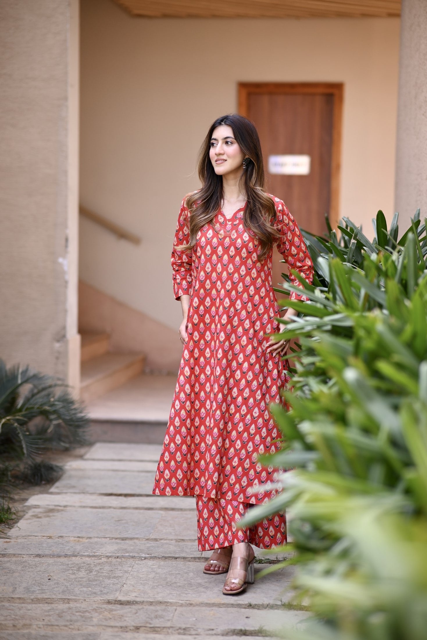Red Blush Suit Set – DIMPLE DESIGN STUDIO