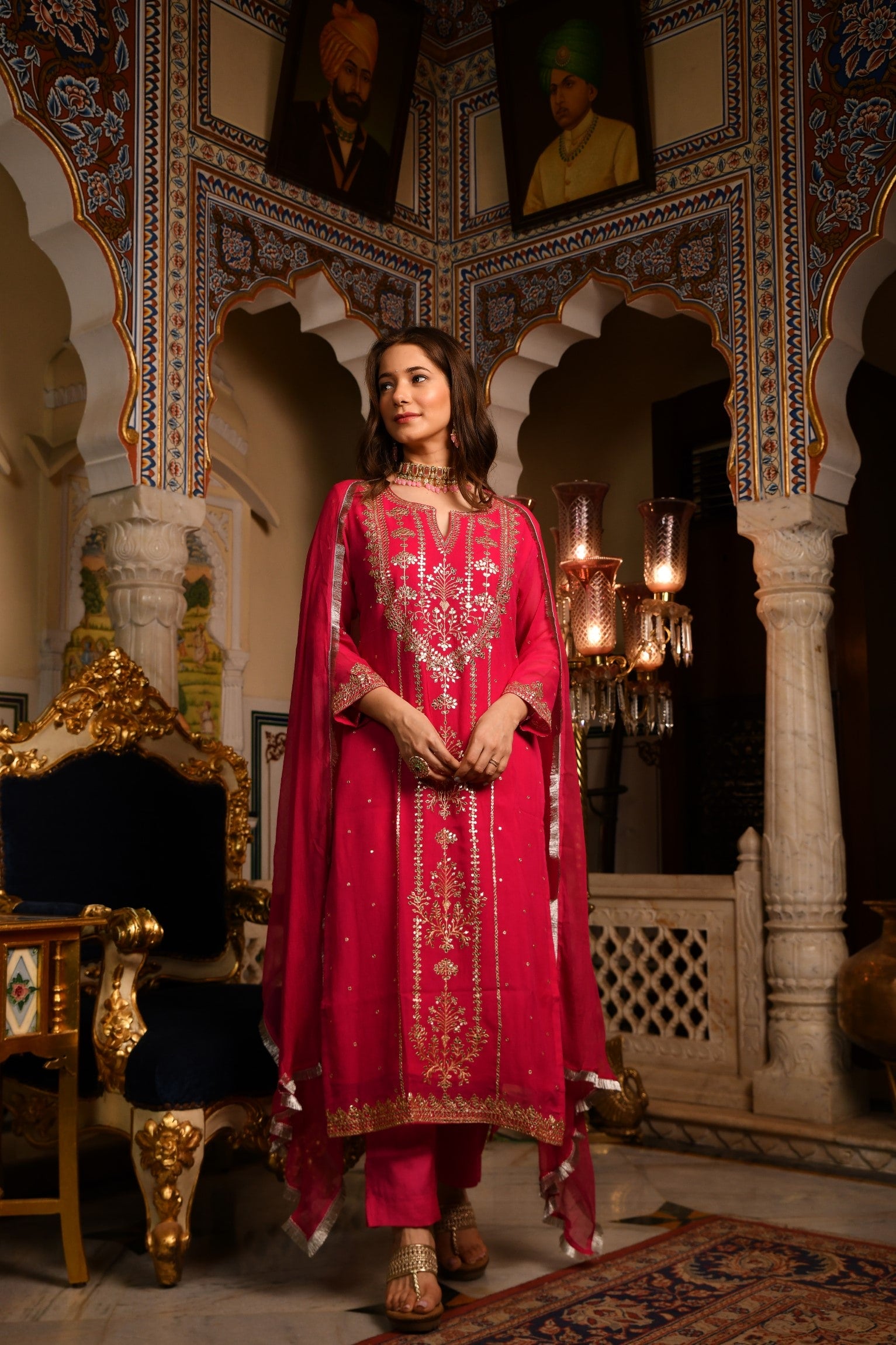 Rani Georgette Aari Suit Set – DIMPLE DESIGN STUDIO