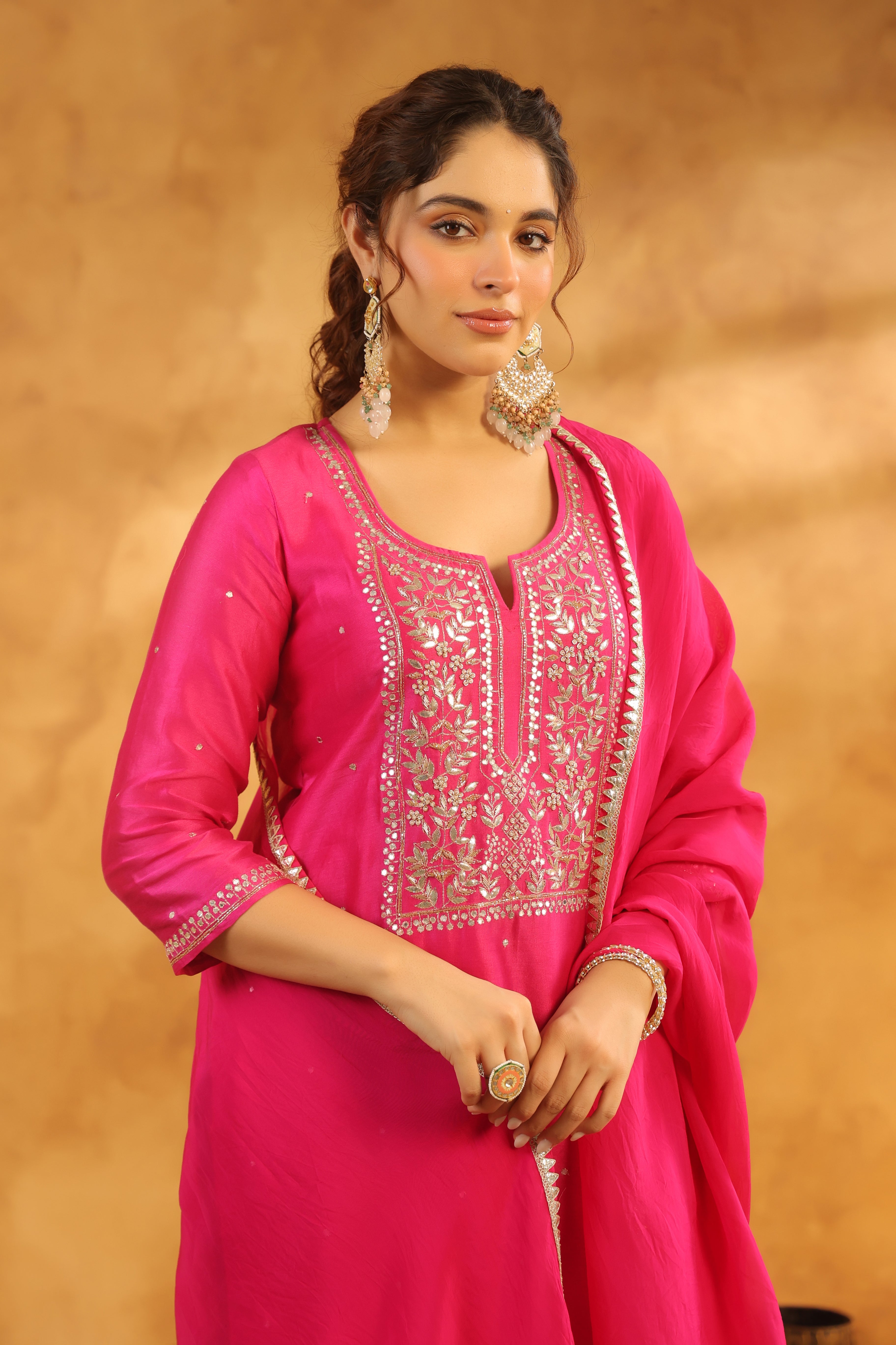 Aparna rani chanderi suit set – DIMPLE DESIGN STUDIO