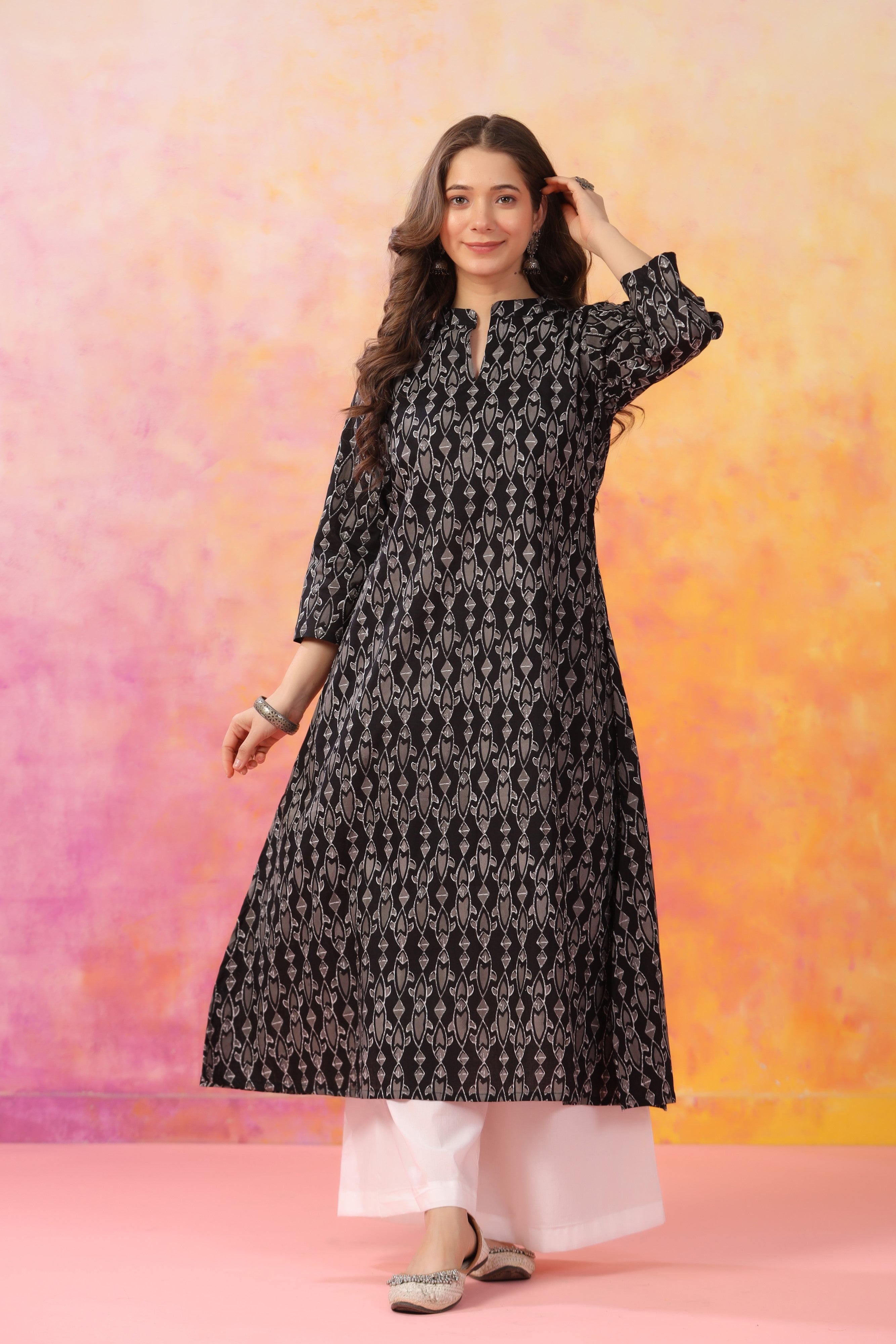 Black Fish A-line Kurta – DIMPLE DESIGN STUDIO