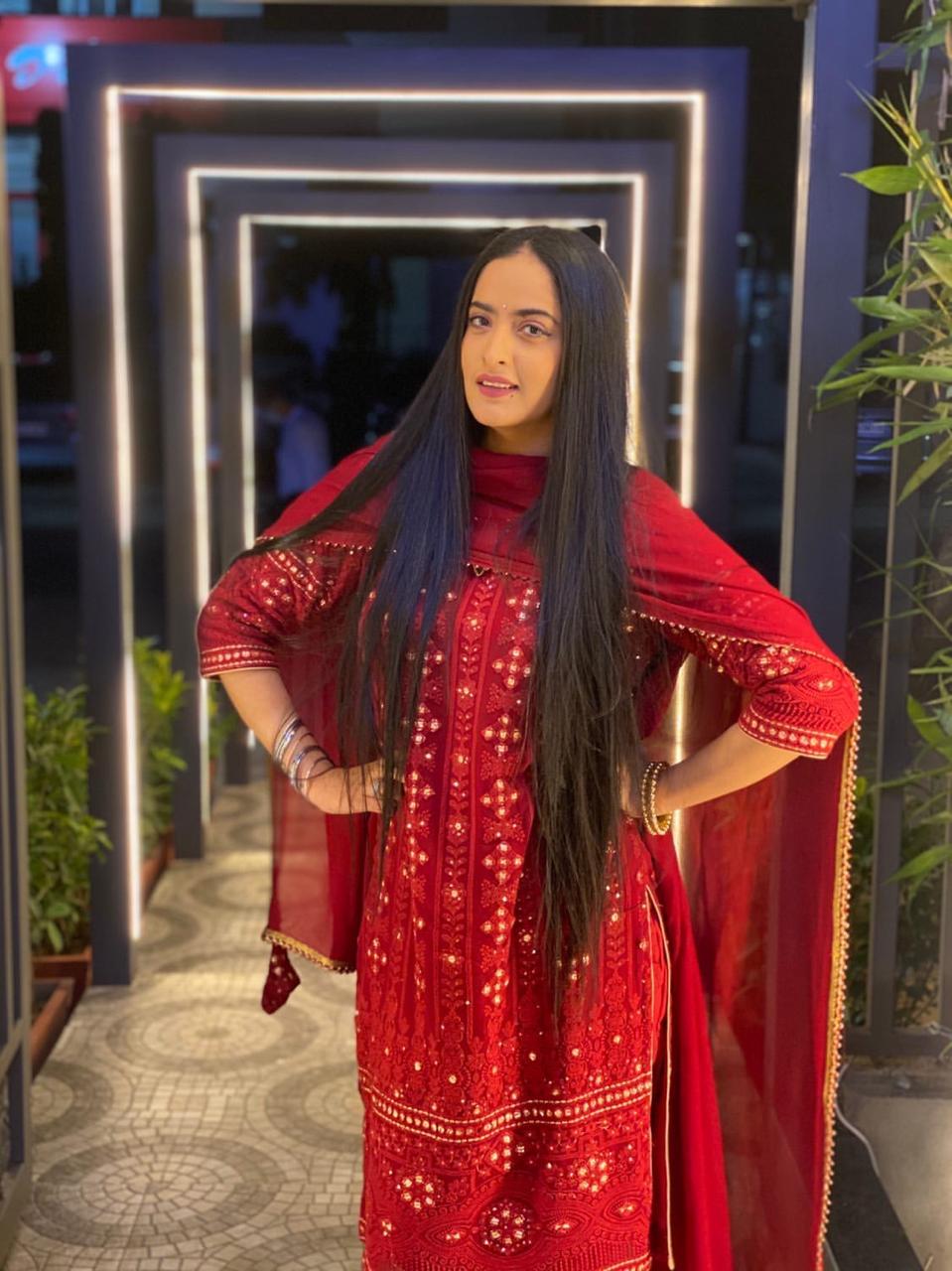 Red Chikankari Suit – DIMPLE DESIGN STUDIO